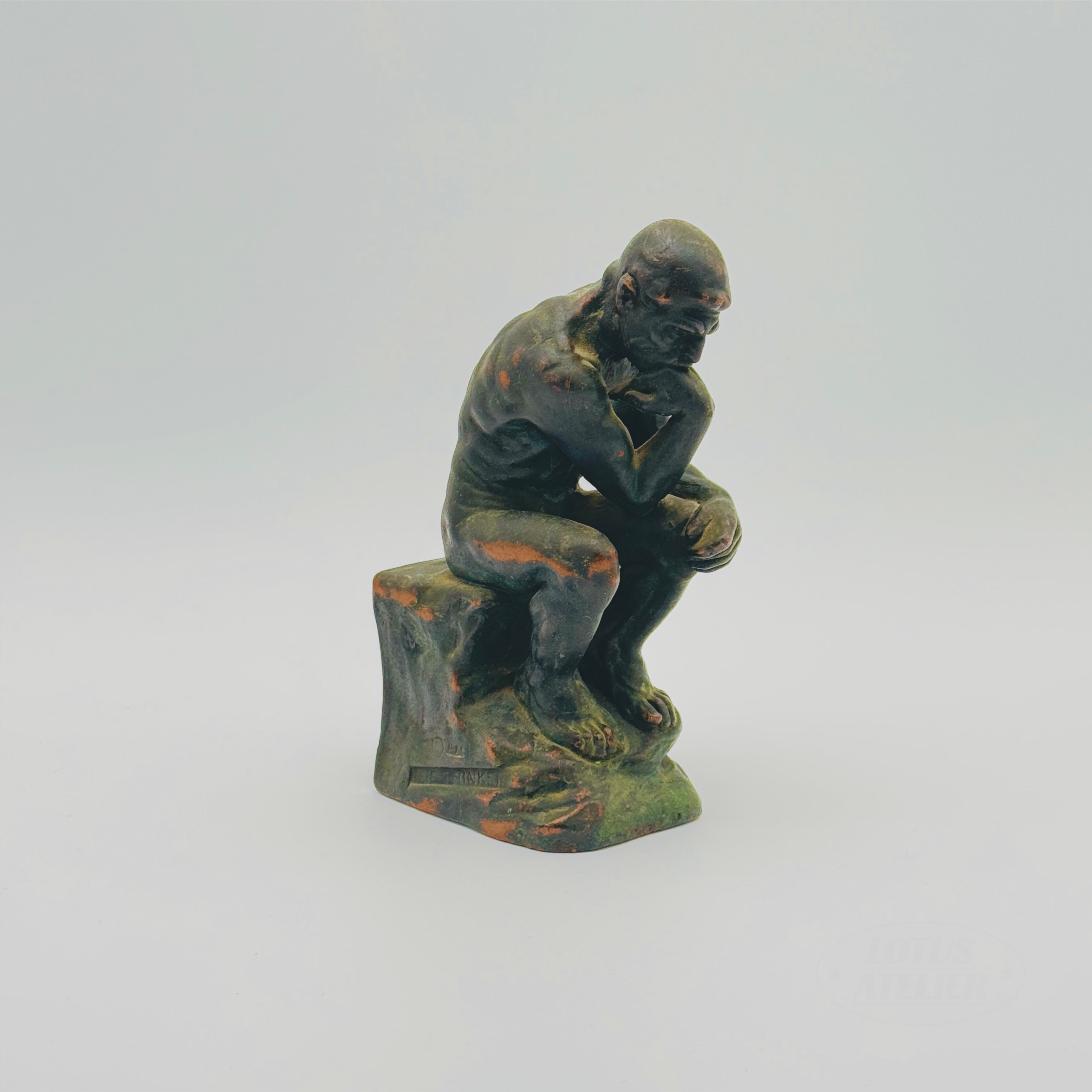 Vintage Thinking Man Sculpture – Lotus Atelier